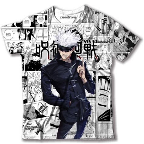 Camiseta Jujutsu Kaisen Anime Unissex Satoru Gojo Shopee Brasil