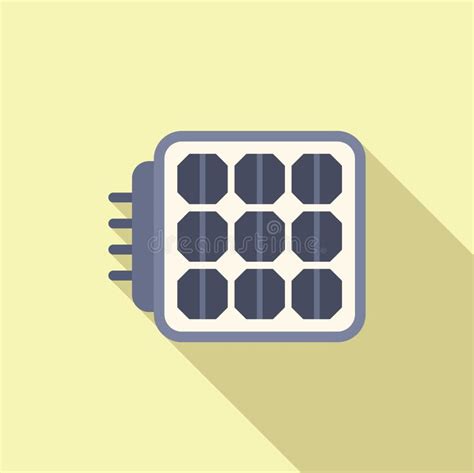 Plug Solar Panel Icon Flat Vector Fixture Module Stock Illustration