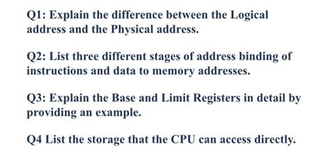 solved q1 explain the difference between the logical