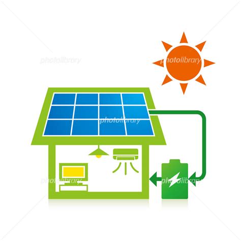 太陽光発電と蓄電池で快適な生活 イラスト素材 1819308 フォトライブラリー Photolibrary