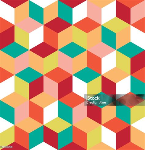 Seamless Pattern Of Colored Cubes Endless Multicolored Cubic Background Cube Pattern Cube Vector