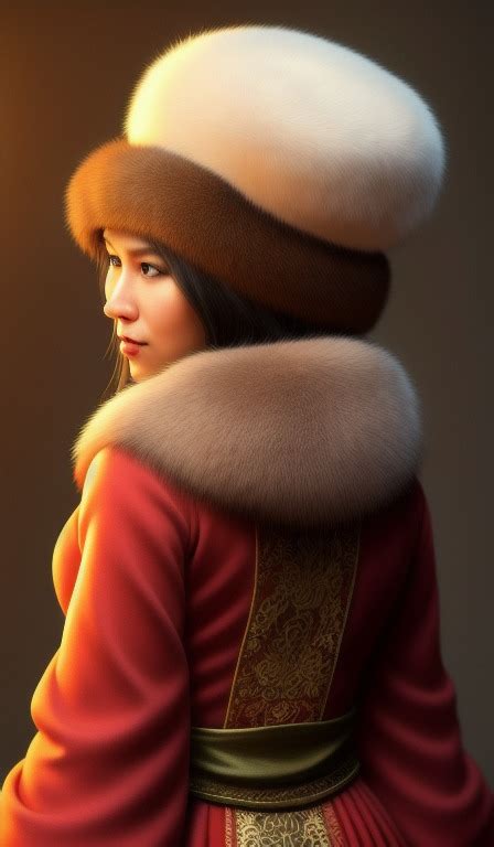 Female Siberian Russian Concubine With Slim Curvy Body Wearing