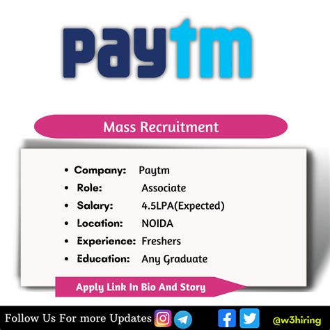 Paytm Recruitment 2023 Hiring Associate Any Graduate Noida 45lpa