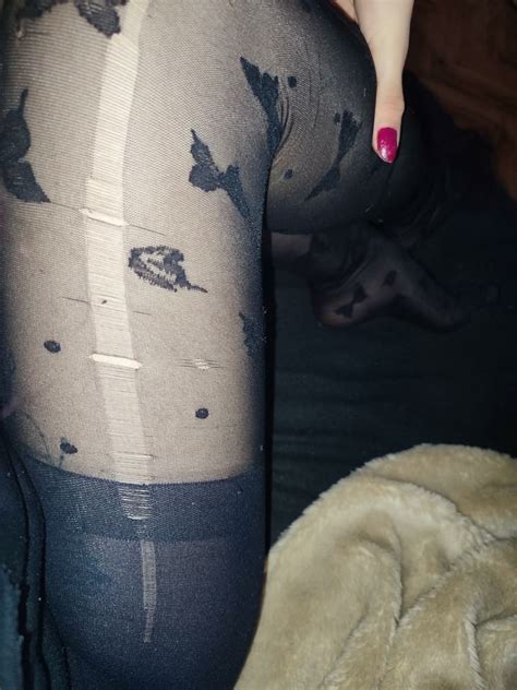 Black Nylons Pantyhosefeet Footfetishred Nails And Tits 11 Pics