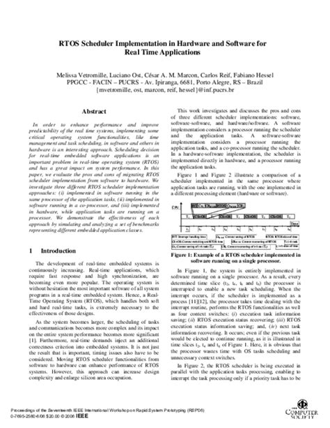 Pdf Rtos Scheduler Implementation In Hardware And Software For Real