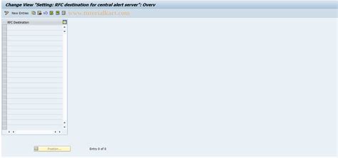Salrt01 Sap Tcode Maintain Rfc Dest For Alert Server