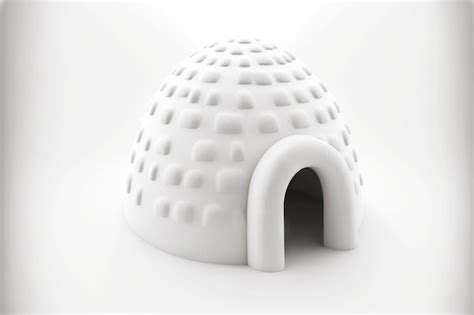 Premium Photo Embossed White Snow Igloo Isolated On White Background