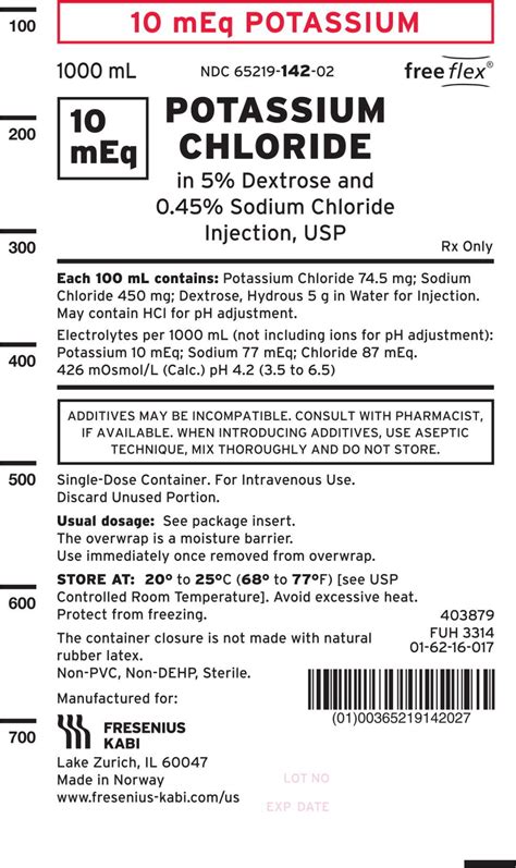 Potassium Chloride In Dextrose And Sodium Chloride Package Insert
