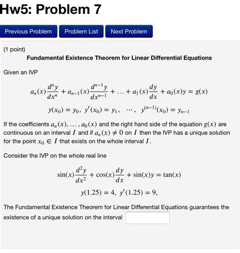 Solved Hw5 Problem 7 Previous Problem Problem List Next Chegg Com