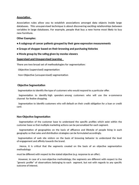 Objective Segmentation Unit 4 Rr Pdf Market Segmentation