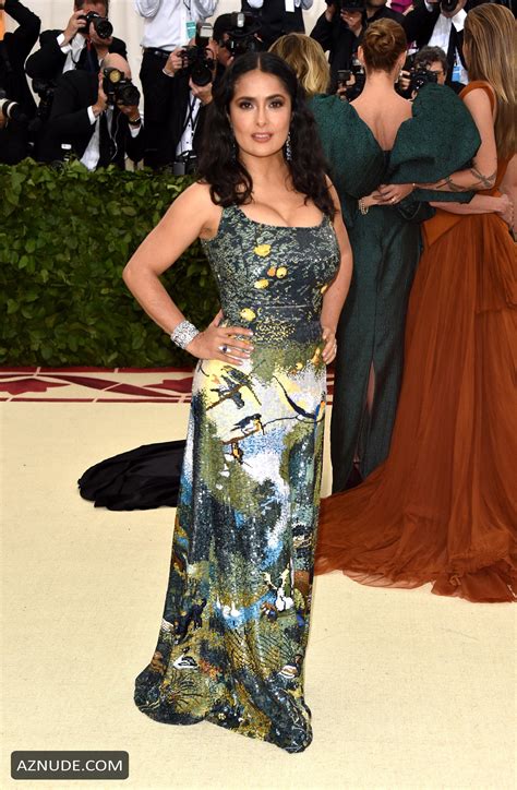 Salma Hayek Sexy Cleavage At The Met Costume Institute Gala In New York