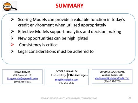 Scoring Models Pros Cons And Legal Considerations Ppt Download