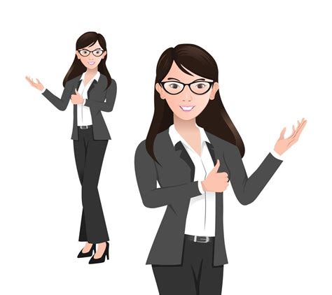 Business Woman Vector Illustration On White Background 5453265 Vector