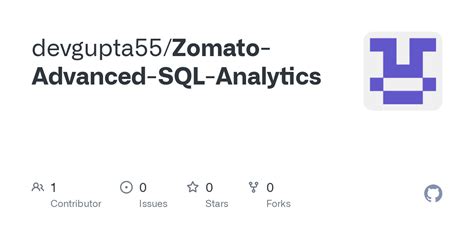 Zomato Advanced Sql Analyticsreadmemd At Main · Devgupta55zomato Advanced Sql Analytics · Github