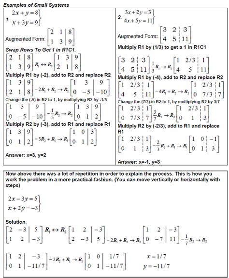3 5b Examples Augmented Matrices Finite Math
