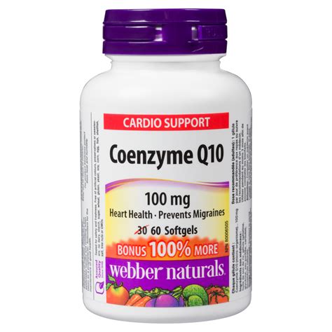 Webber Naturals Cardio Support Coenzyme Q10 100 Mg 60 Softgels
