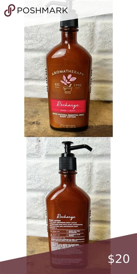 Bath And Body Works Aromatherapy Recharge Sage And Mint Body Lotion Mint