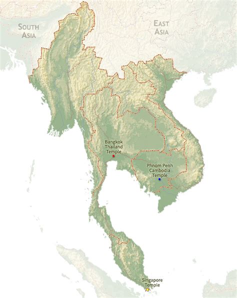 Mainland Southeast Asia Map Region