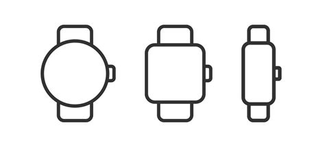 Smartwatch Icon Smart Watch Signs Wearable Device Symbol Fitness Wristwatch Symbols Clock In