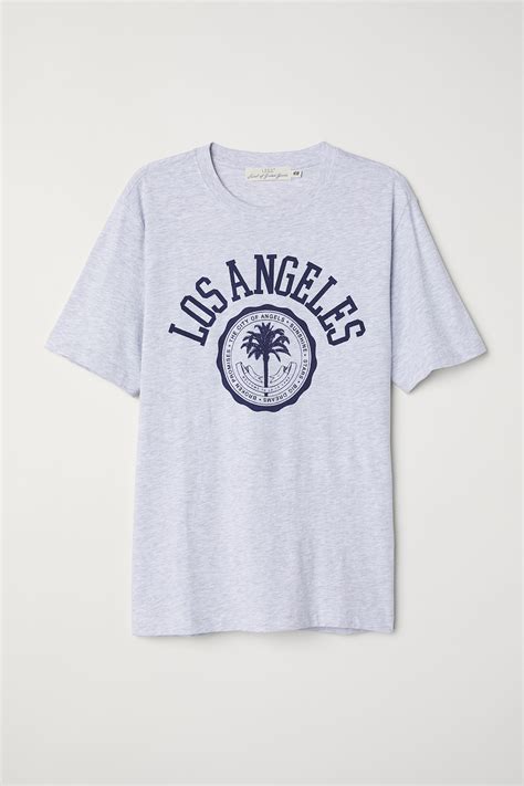 Printed T Shirt Light Greylos Angeles Men Handm Gb