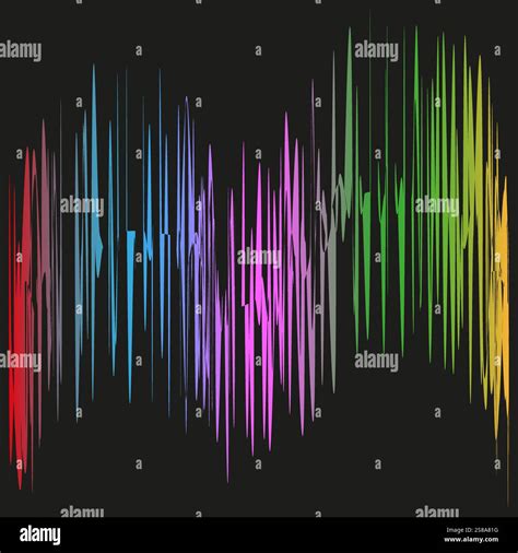 Rainbow Soundwave Pattern Vibrant Gradient Spectrum Abstract Audio Visualization Black