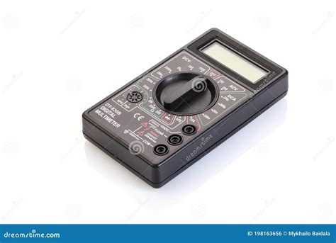Digital Electrical Tester Multimeter In Black Case Isolated On White Background Digital