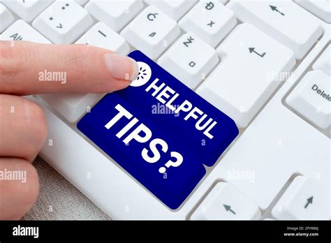 Writing Displaying Text Helpful Tips Concept Meaning Advices Given To