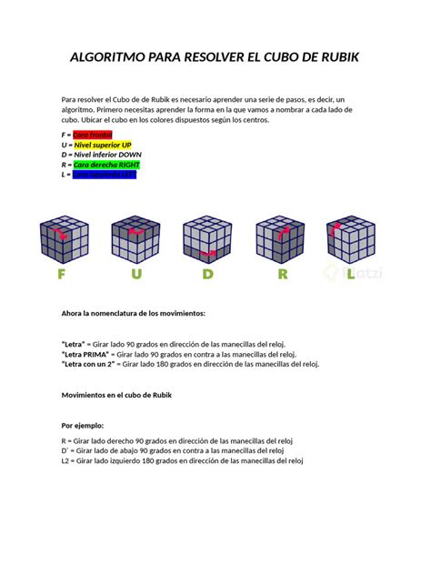 Algoritmo Para Resolver El Cubo De Rubik Pdf