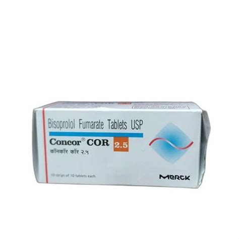Concor 25mg Bisoprolol Fumarate 25mg At ₹ 80strip Bisoprolol