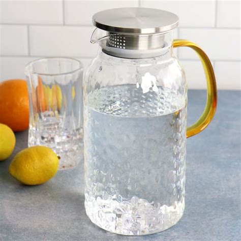 Glass Water Pitcher With Lid