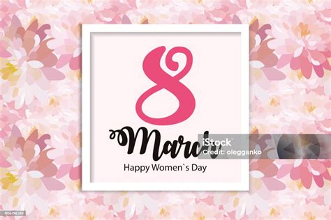 포스터 국제 행복 여자의 하루 8 3 월 꽃 인사말 카드 벡터 일러스트 레이 션 3월에 대한 스톡 벡터 아트 및 기타 이미지