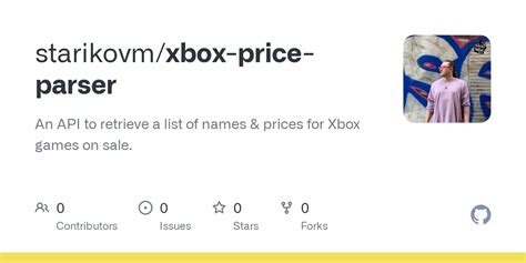 Github Starikovmxbox Price Parser An Api To Retrieve A List Of