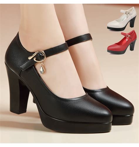 승무원 구두 사뿐 수제구두 유리 힐 근무화 흰색 아줌마 하이힐 발볼넓은 유니화 여성 면접용 고급화 작은아씨들 티몬