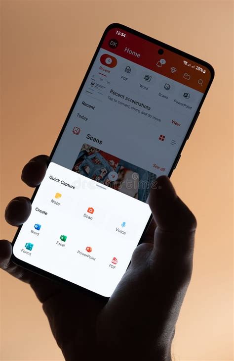 Using Microsoft Office App On Smartphone Editorial Stock Image Image