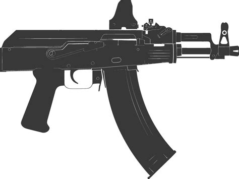 Silhouette Submachine Gun Military Weapon Black Color Only 44638799
