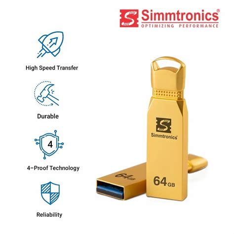 Simmtronics Zipx 64 Gb Pen Drive Usb 3 0 Flash Drive Metal Body For