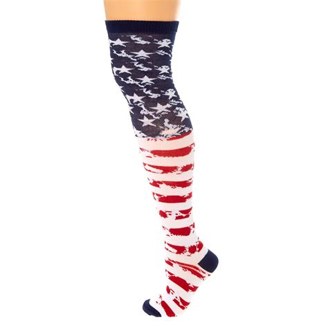 American Flag Over The Knee Socks Claires Us