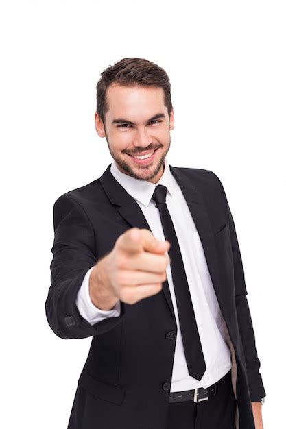 Premium Photo Happy Businessman Pointing At Camera