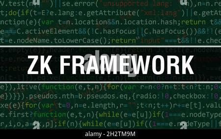 ZK Text Written On Programming Code Abstract Technology Background Of Software Developer And