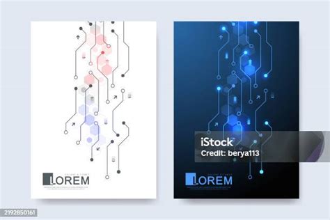 보고서 및 브로셔 디자인 전단지 인쇄 프리젠 테이션을위한 전단지를위한 현대 기술 표지 템플릿 디자인 벡터 일러스트 레이 션 0명에 대한 스톡 벡터 아트 및 기타 이미지