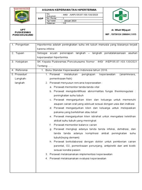 Sop Askep Hipertermia Pdf
