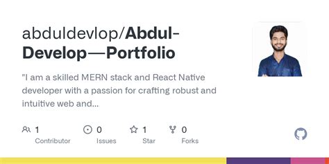 Github Abduldevlopabdul Develop Portfolio I Am A Skilled Mern Stack And React Native