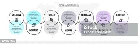 다이어그램 순서도 배너 프레젠테이션 웹 콘텐츠 수준 차트 그래픽에 대한 7단계 및 옵션이 있는 비즈니스 시각화 인포그래픽에 대한