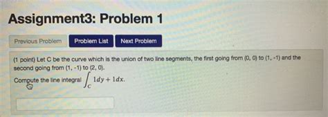 Solved Assignment3 Problem 1 Previous Problem Problem List