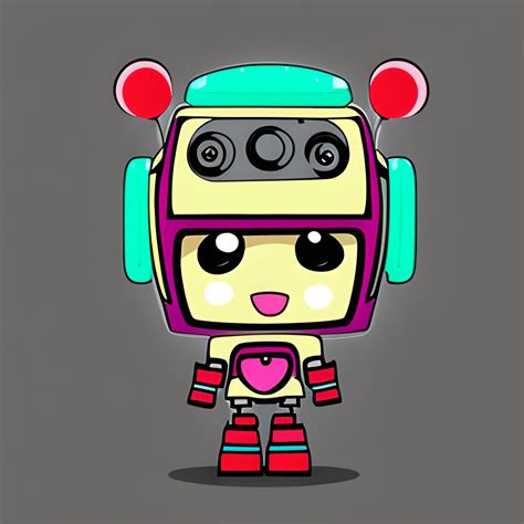 Cute Kawaii Chibi Robot Graphic · Creative Fabrica