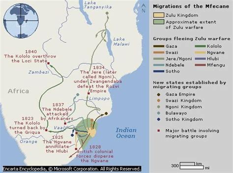 Map Of The Mfecane From Africa