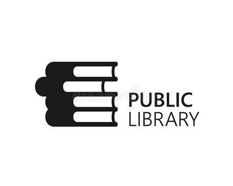Vector Logo With Book Stack For Public Library Stock Vector
