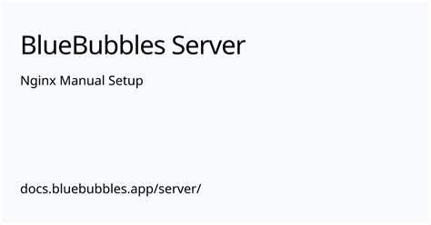 Nginx Manual Setup Bluebubbles Server