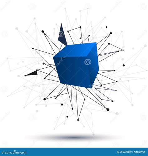 3d Cube Abstract Background Stock Vector Illustration Of Triangles Connection 90623258
