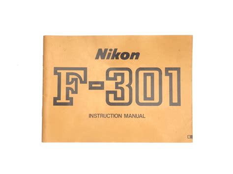Nikon F 301 Instruction Manual Accessory Kamerastore